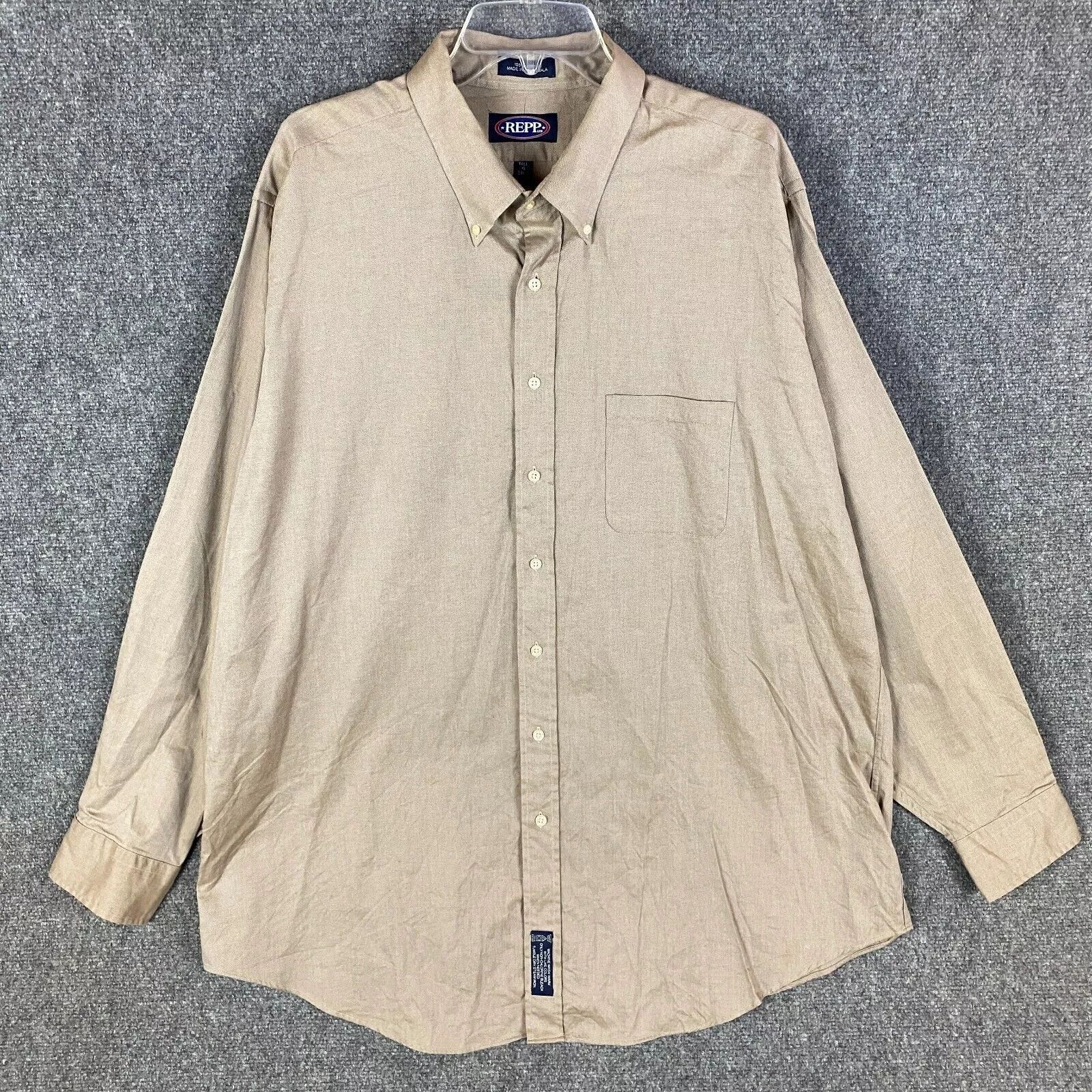 Repp Ltd Repp Shirt Men's Tall 19 37/38 Beige Button Down Adults | Grailed