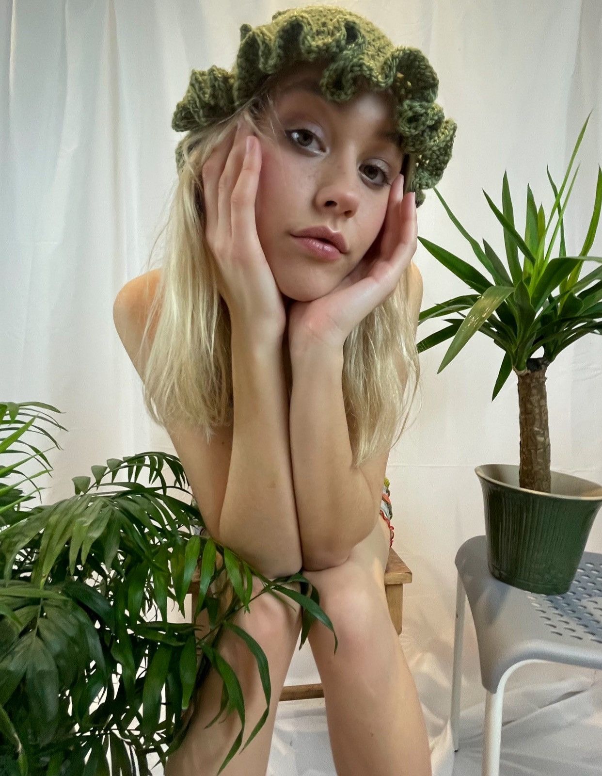 Other Handmade Crochet Olive Green Pixie hat | Grailed