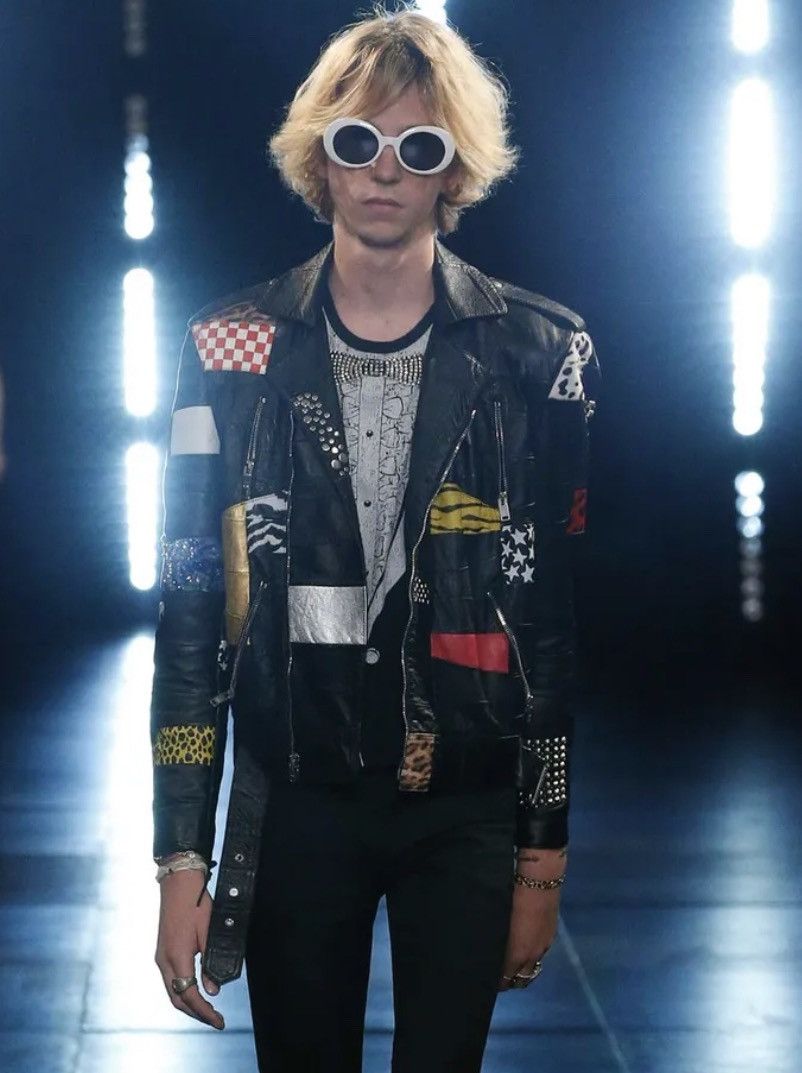 Saint Laurent Paris Sample Runway SS16 Hedi Slimane Patchwork Jacket ...