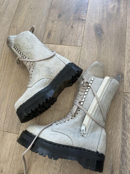 Rick Owens Rick Owen x Doc Marten Pony Hair Boot | Grailed