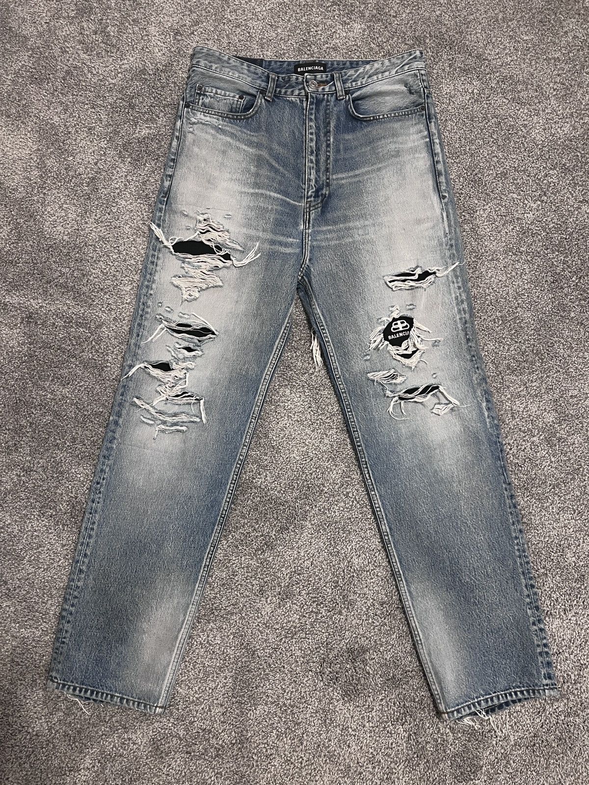 Balenciaga Balenciaga double layer distressed jeans | Grailed