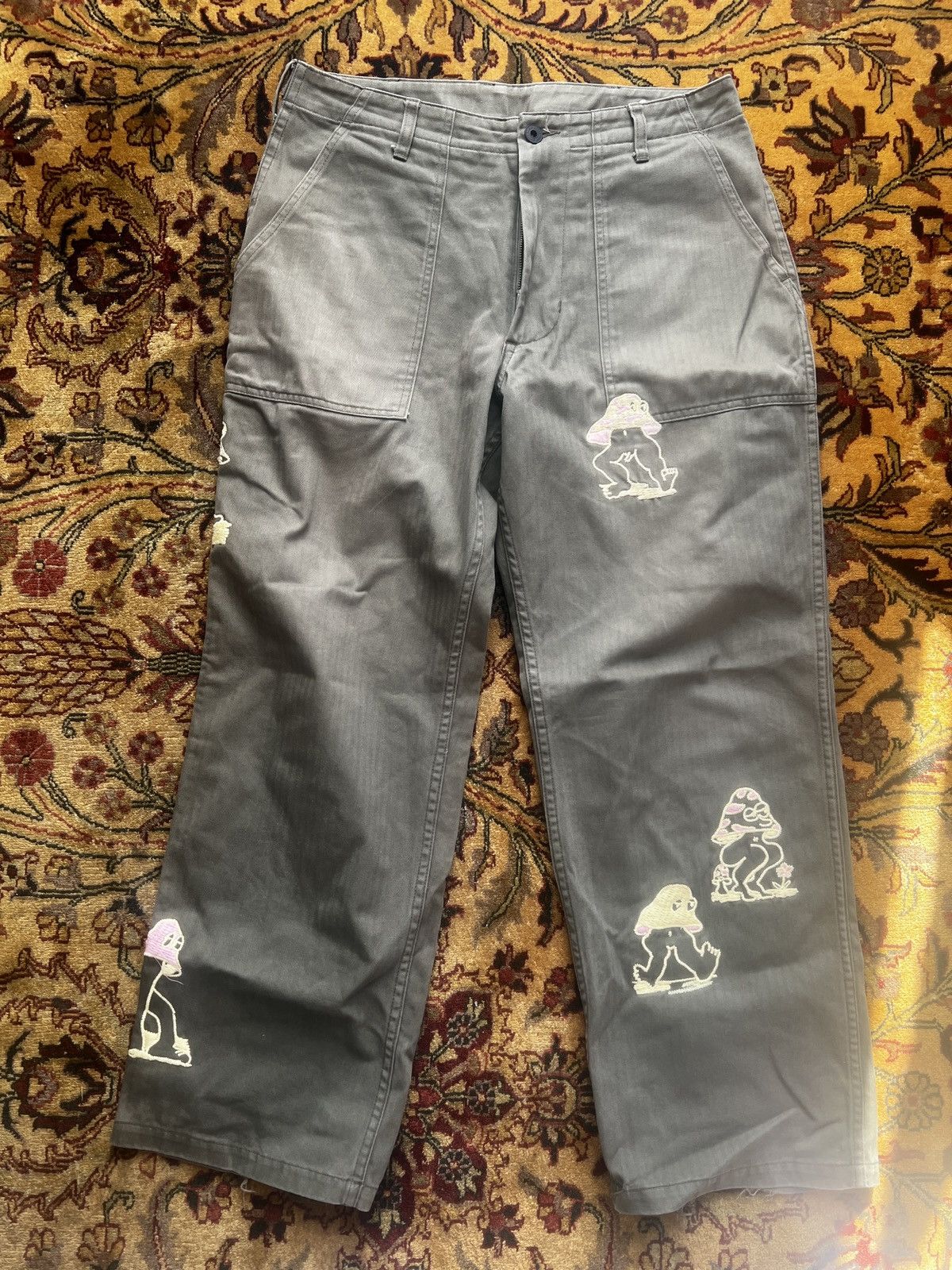 Brain Dead Brain Dead Mushroom Embroidered Pants | Grailed