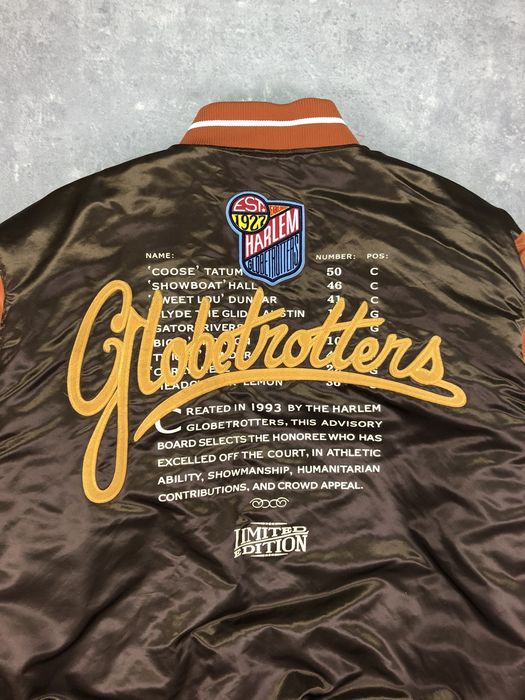 Vintage Rare Baggy Platinum FUBU Harlem Globetrotters Varsity Jacket ...