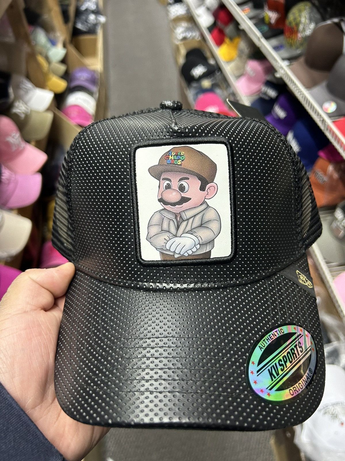 Streetwear × Vintage Cha/Mario El Chapo Faux Leather Mesh Black ...