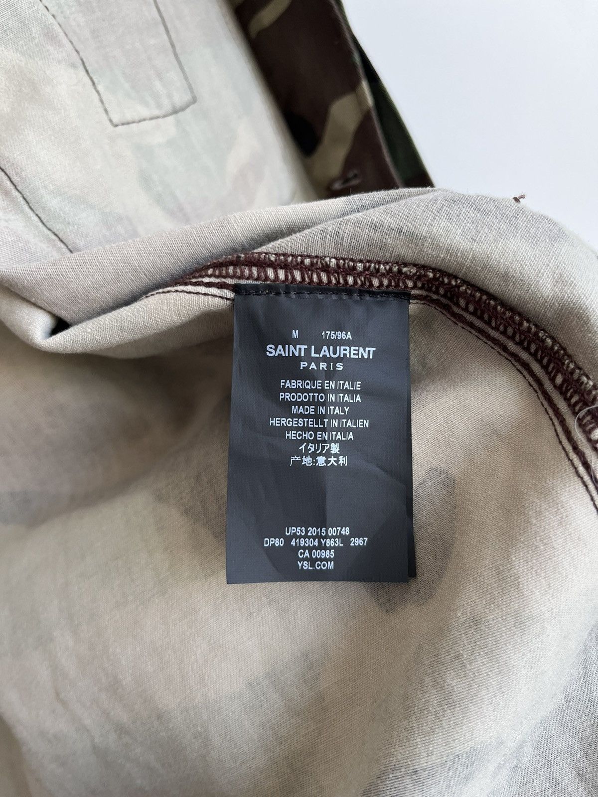 Saint Laurent Paris Saint Laurent SS16 Hedi Slimane M65 Camo Patched ...