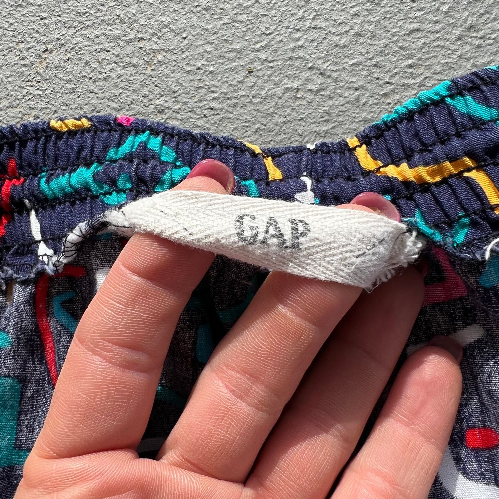 Gap VTG Gap Bold Neon Abstract Graffiti Squiggle Lounge Shorts M | Grailed