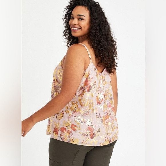 Torrid Torrid Sophie Cami In Pink and Gold Chiffon | Grailed