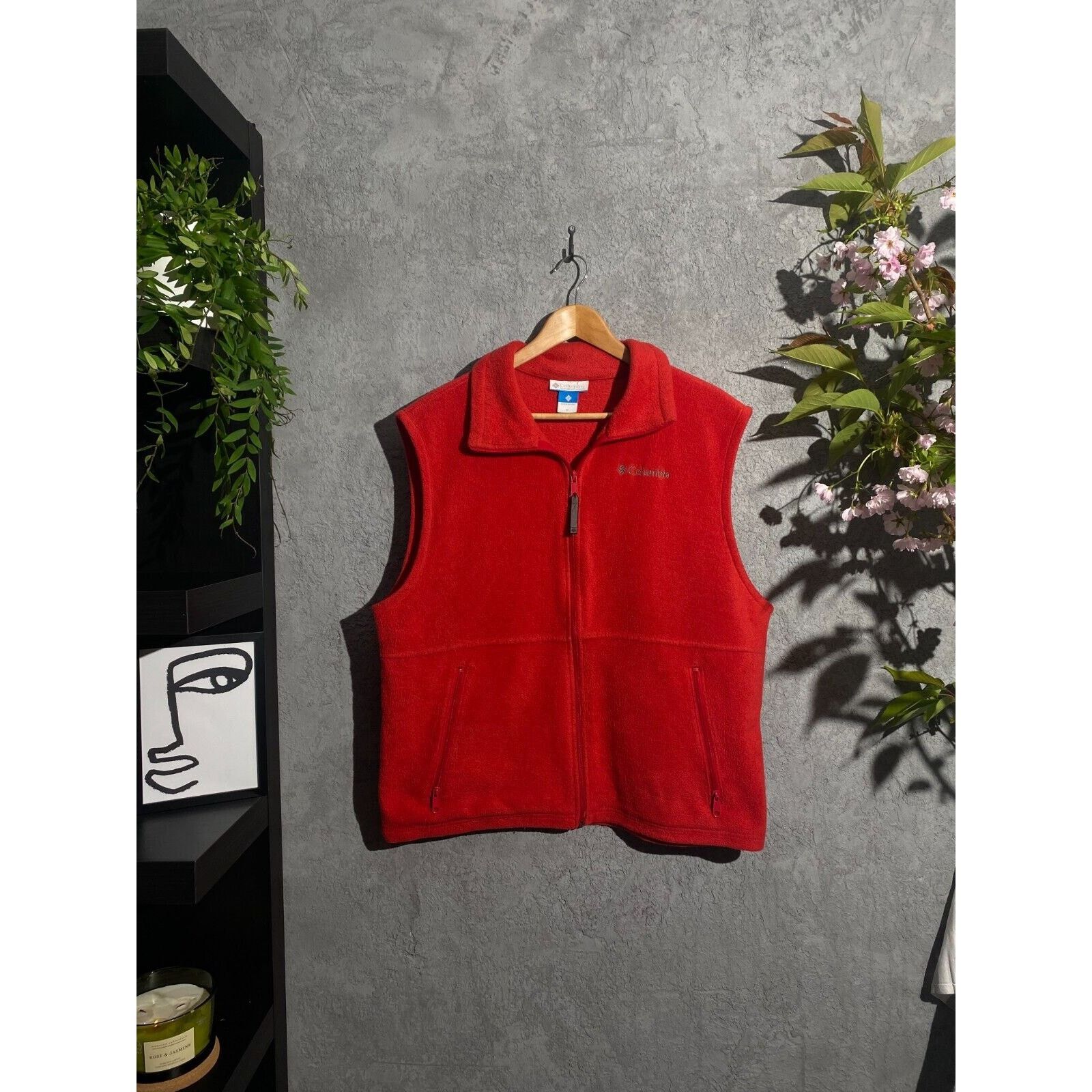 Archival Clothing COLUMBIA SPORTSWEAR RED FLEECE VEST OUTDOOR GORPCORE ...