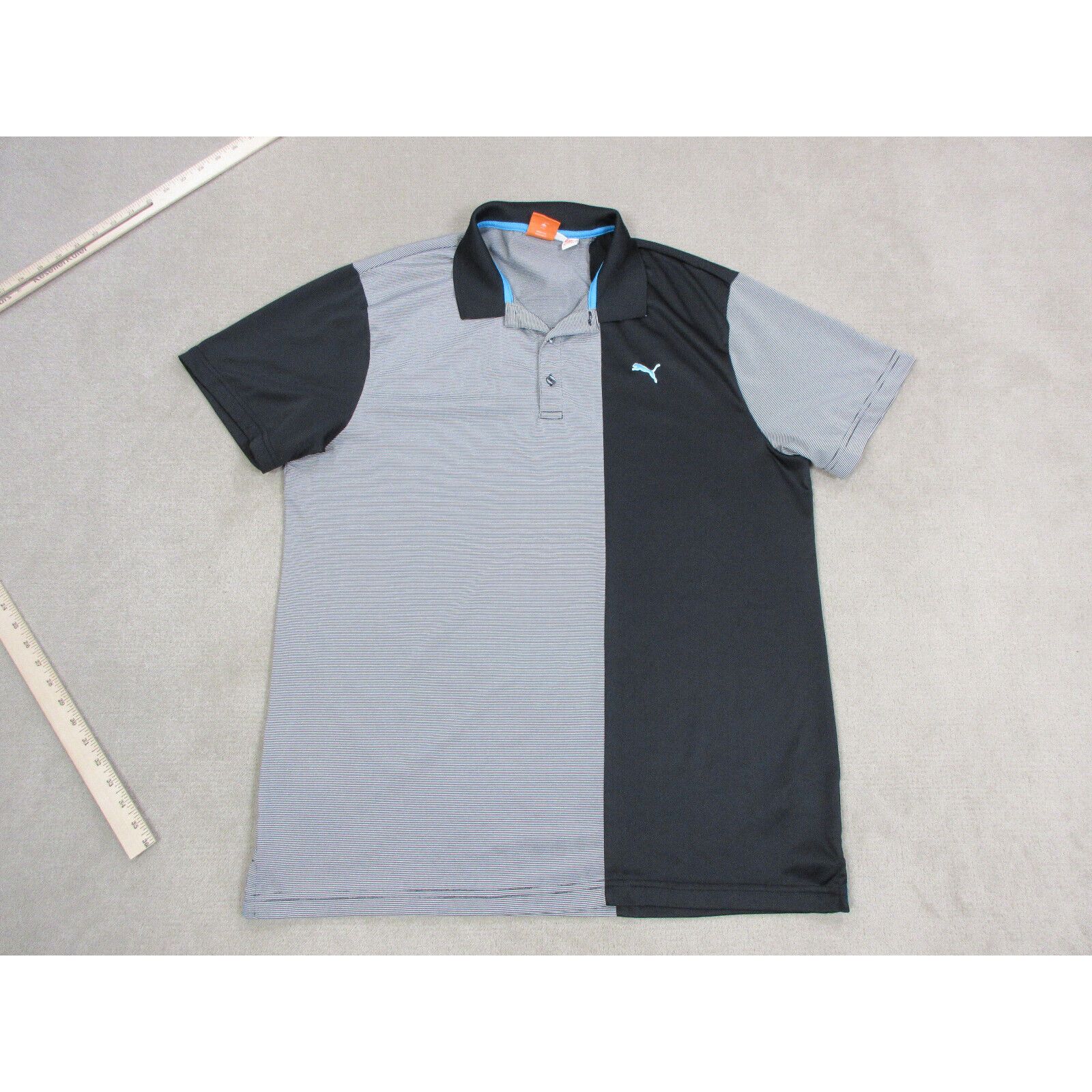 Puma Puma Polo Shirt Mens Extra Large White Black Short Sleeve Collared ...