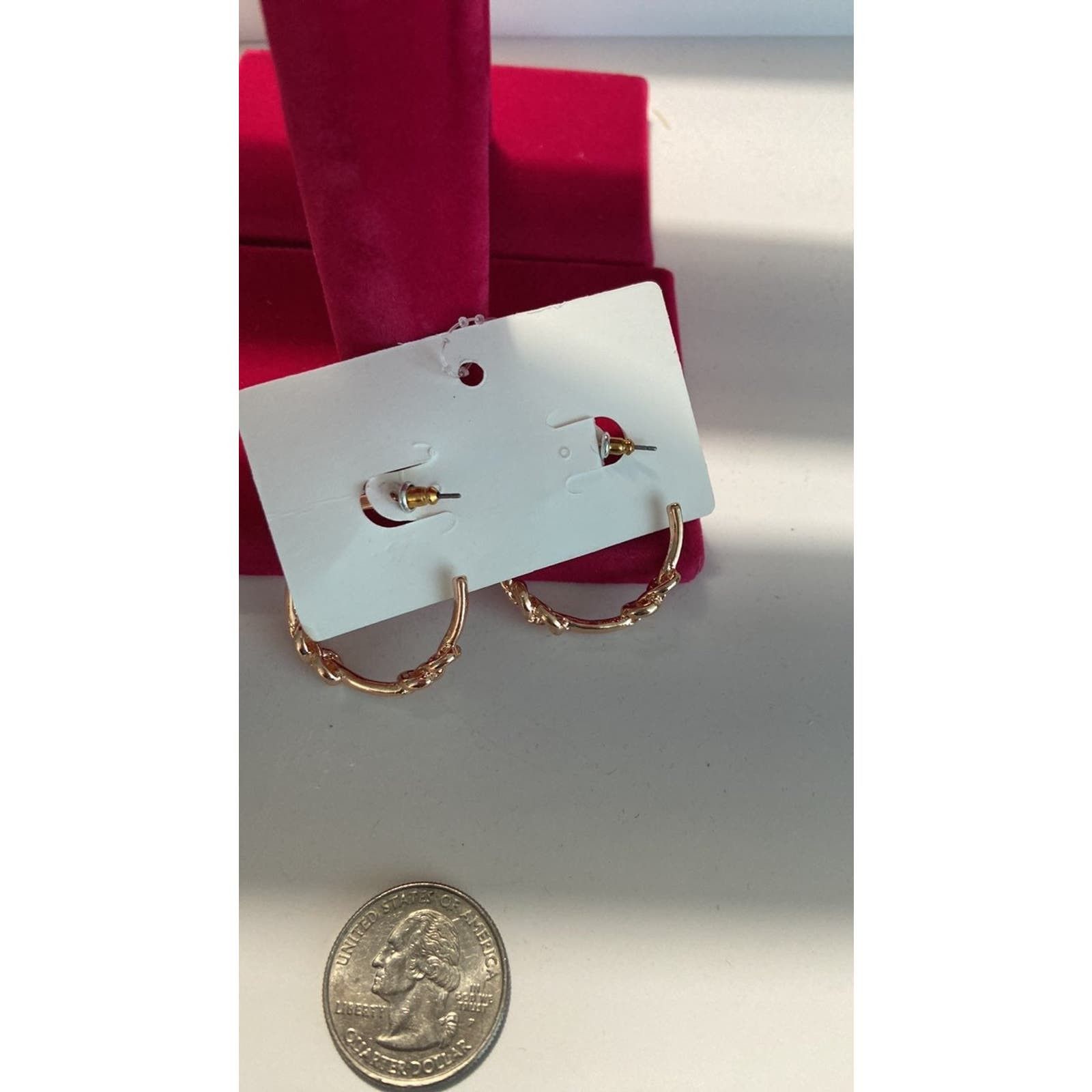 Generic Light Rose Gold Tone knot Hoop earrings | Grailed