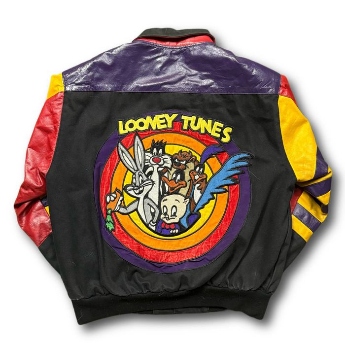 Warner Bros Looney Tunes x JH Design 90s Vintage Leather Spiral Jacket ...