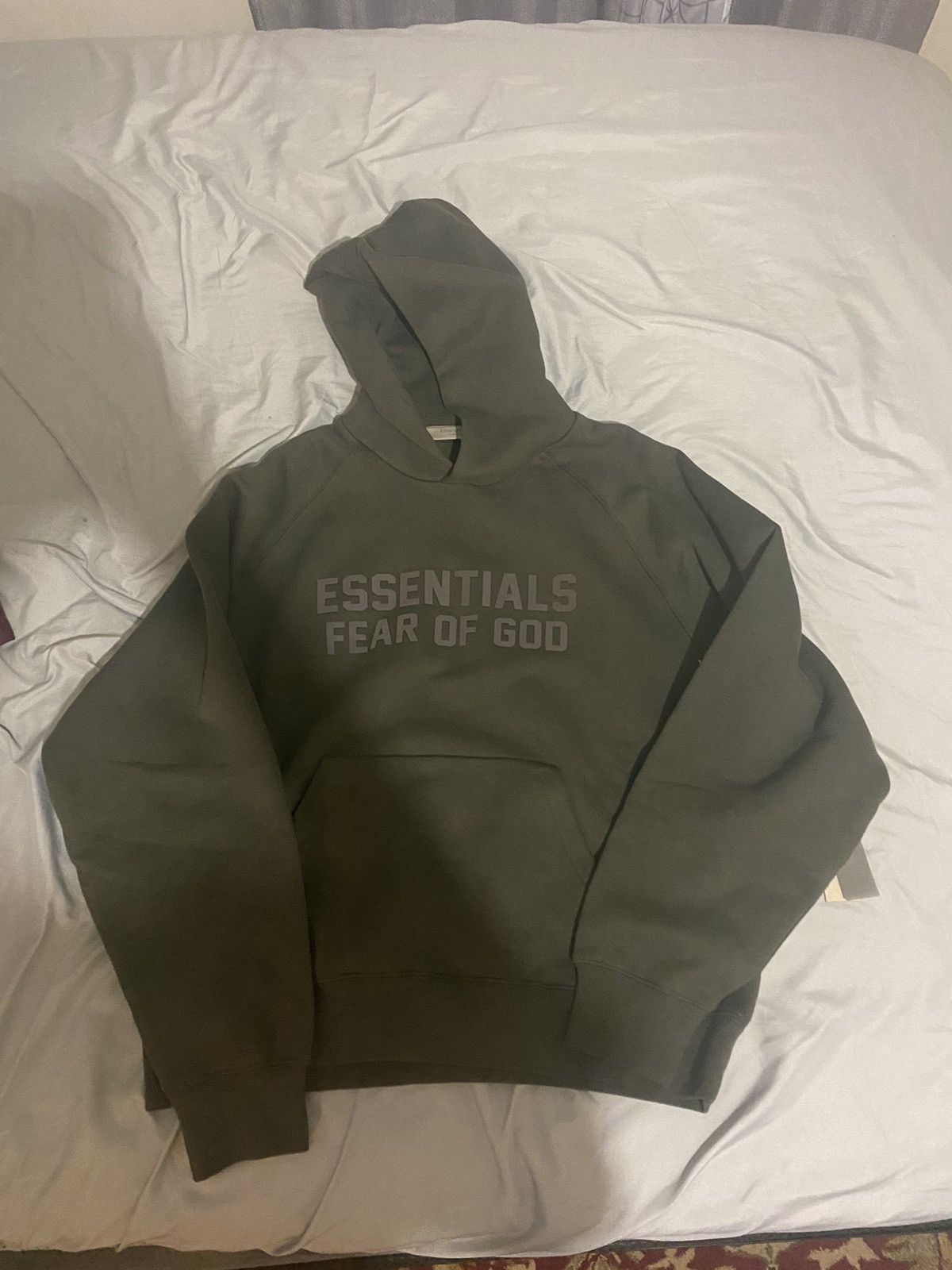 Essentials × Fear of God Essentials FOG Hoodie “Off Black” | Grailed