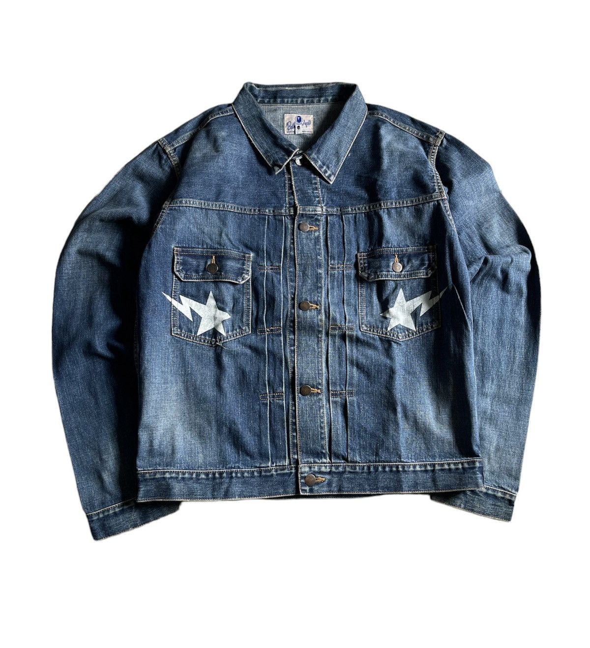 Bape × Nigo Vintage Bape STA type II trucker denim jacket | Grailed