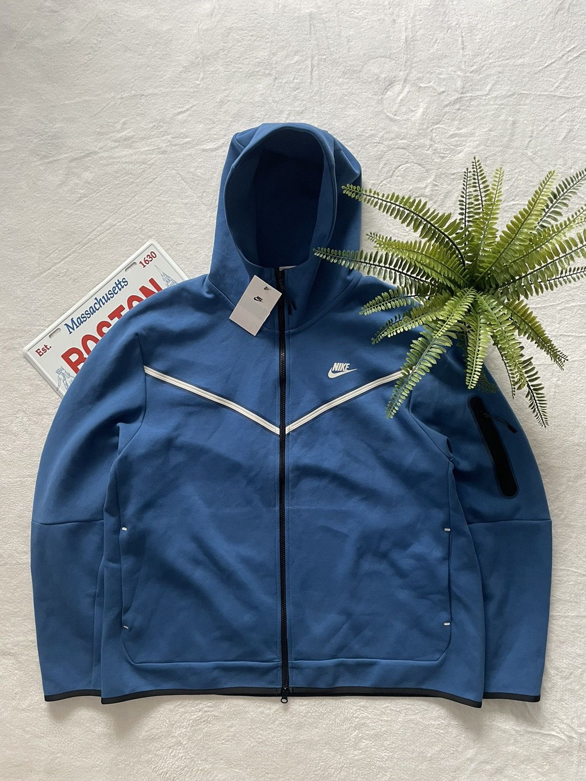 Nike 🫐 NIKE TECH FLEECE NEW DRILL ZIP HOODIE SWOOSH LOGO | Grailed