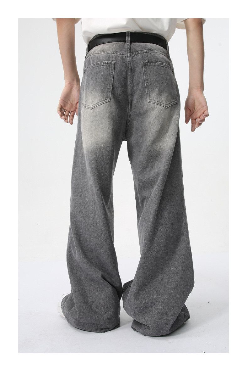 Vintage Custom Faded Gray ripped Loose jeans | Grailed