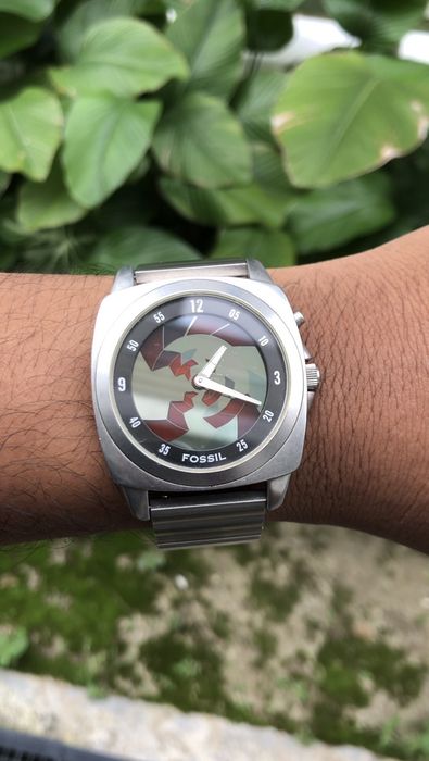Vintage Rare Fossil Big Tic Spiral Lightning Animation Watch | Grailed