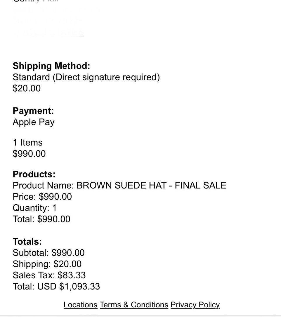 Chrome Hearts RECEIPT - BROWN WESTERN SUEDE HAT | Grailed