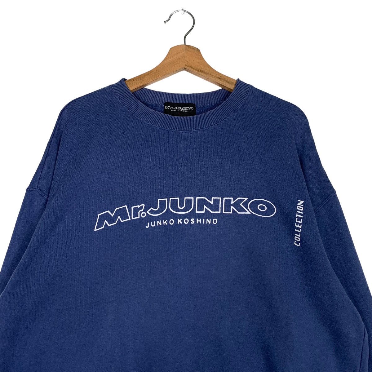 Designer MR.JUNKO Junko Koshino Big Logo Blue Sweatshirts #0673-C31 ...