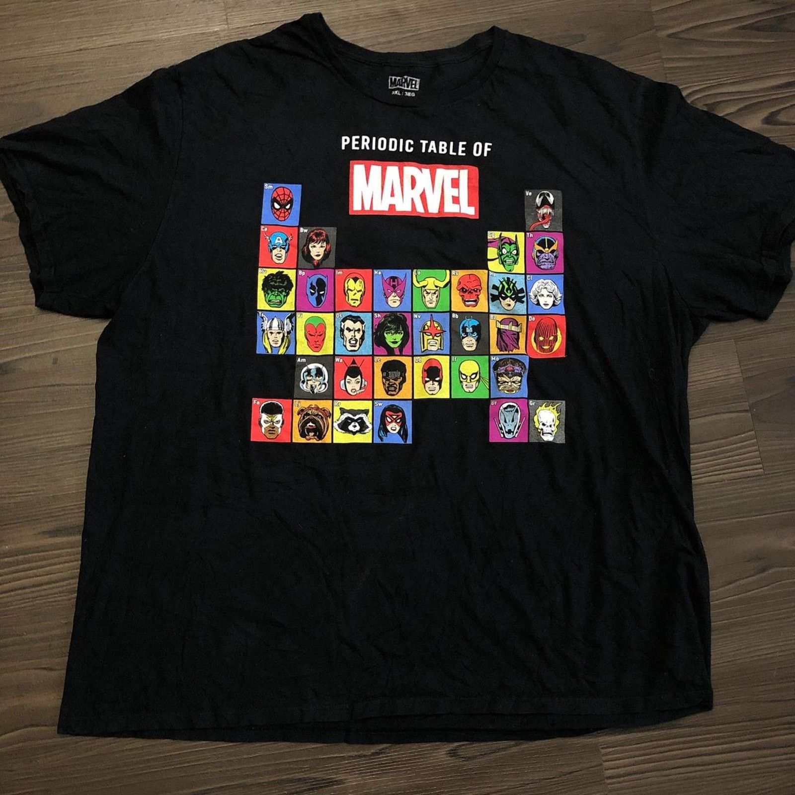Marvel Comics Men’s Black Marvel Table of Elements Graphic Tee | Grailed