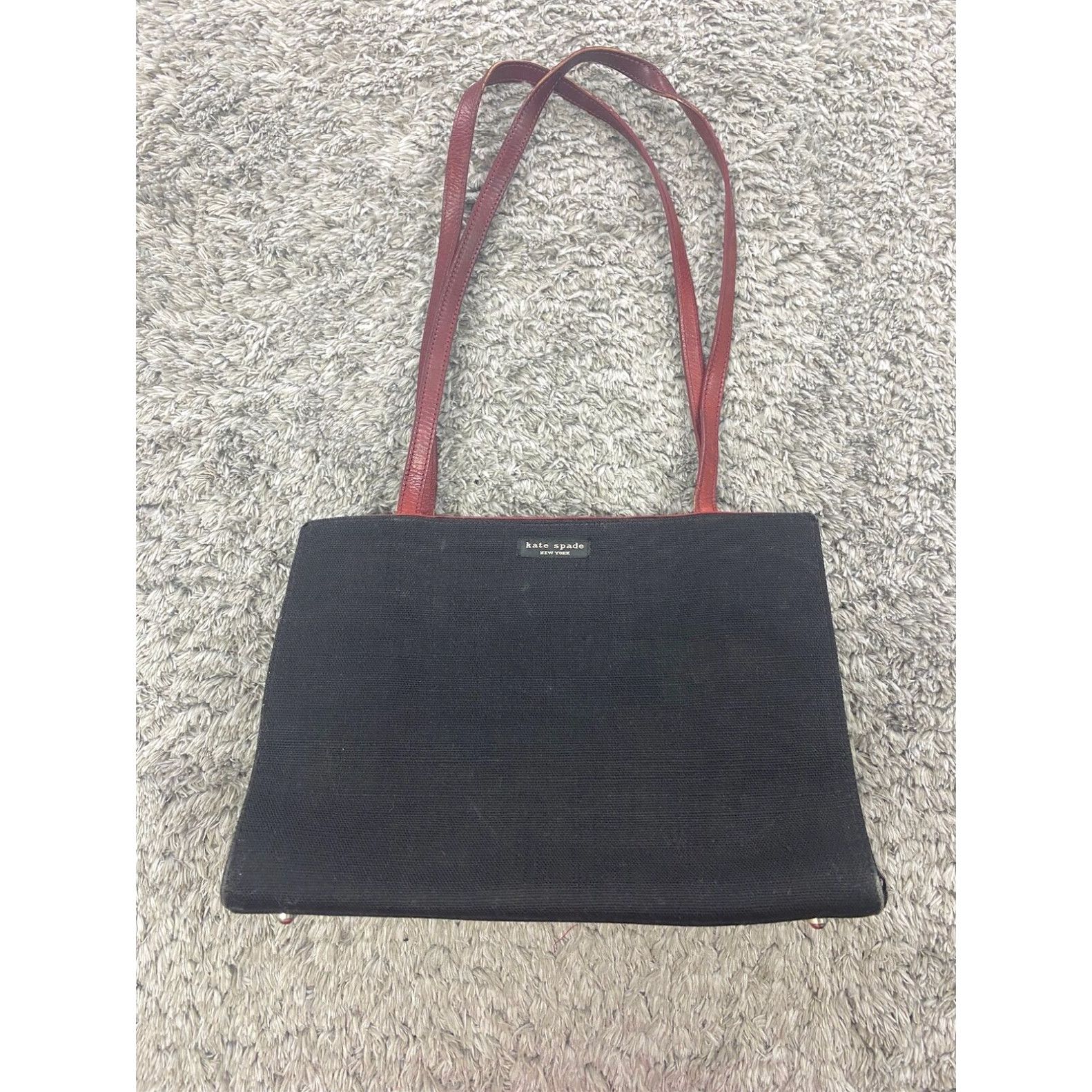 Vintage Vtg Kate Spade Handbag Iconic Sam Black Classic Nylon Tote ...