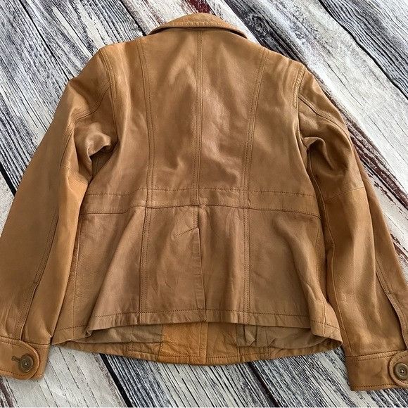 Gap Vintage Y2K GAP Tan Leather Jacket | Grailed