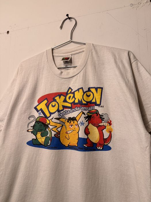 Vintage VINTAGE 90s TOKEMON POKEMON SMOKING WEED PARODY TEE SHIRT | Grailed