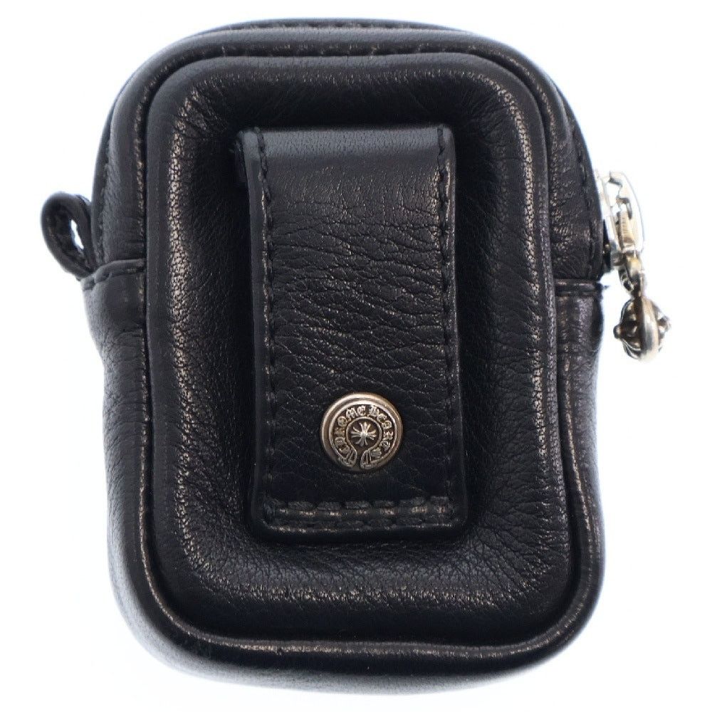 Chrome Hearts CHROME HEARTS MICRO TAKA Leather Coin Case Black Silver ...