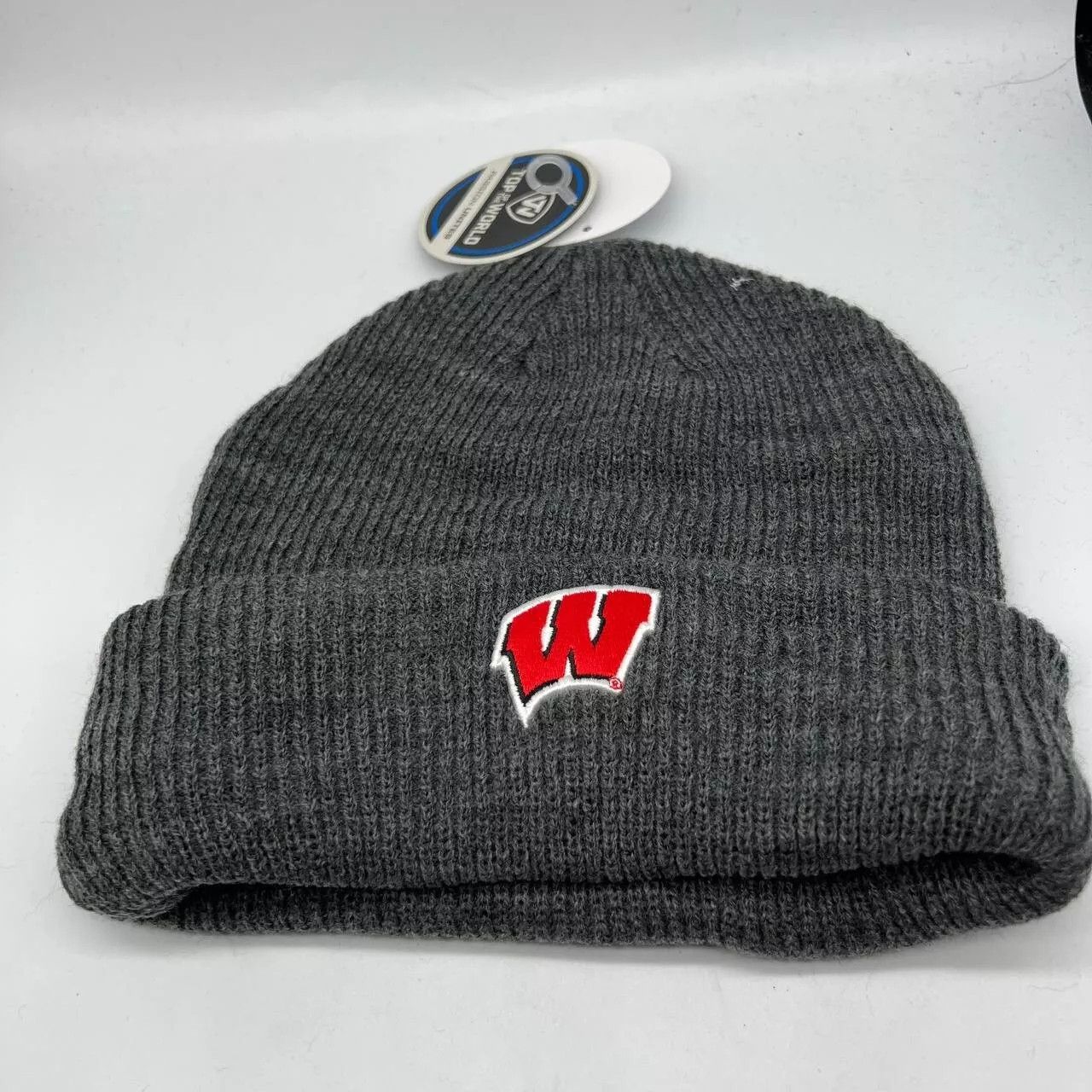 Top Of The World Cuffed Wisconsin Badgers NCAA Hat Beanie Cap New Gray ...