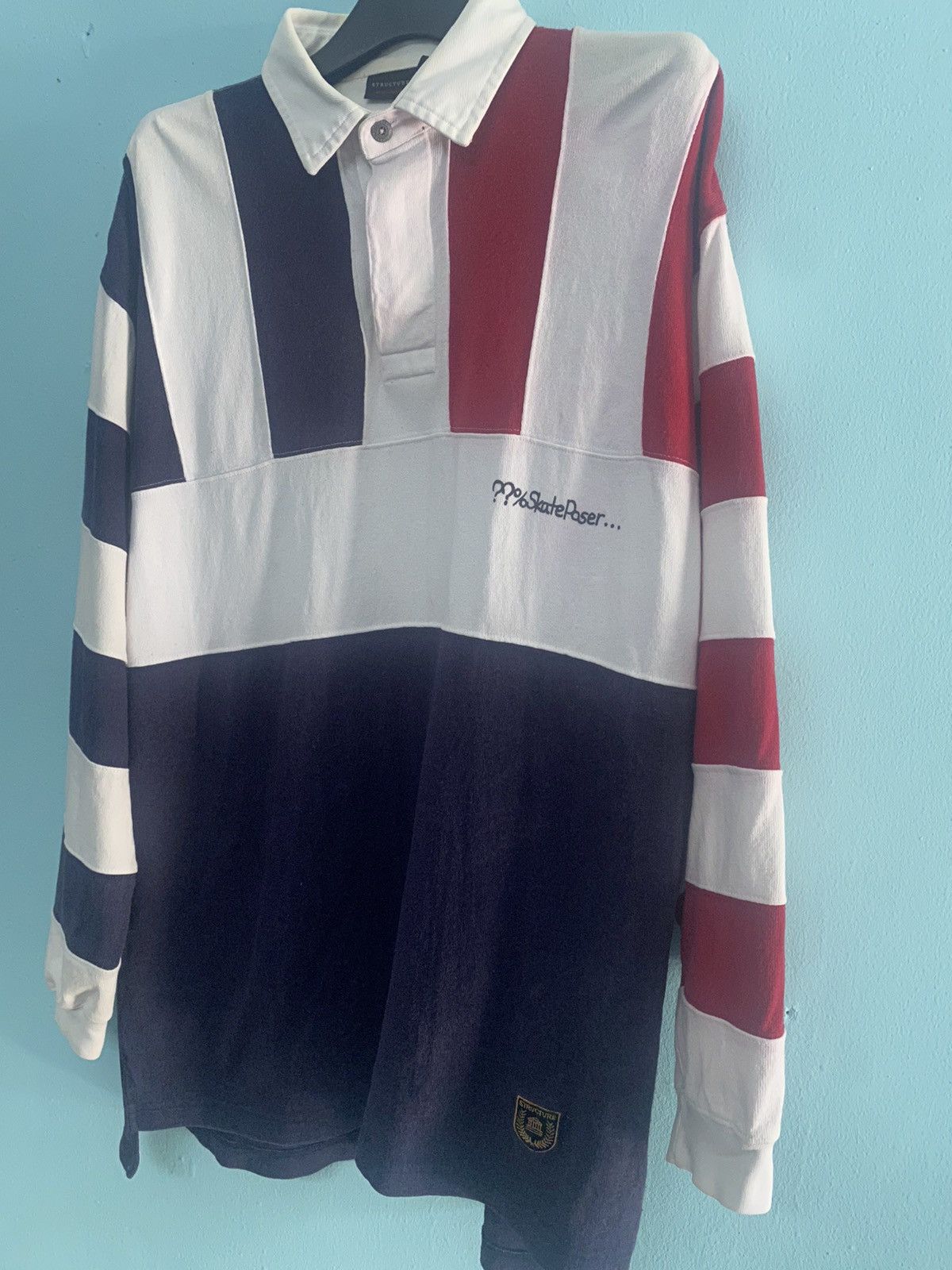 Structure 💥VINTAGE 90s STRUCTURE SKATE POSER POLO RUGBY BAGGY DESIGN ...