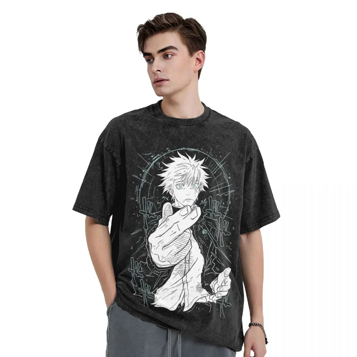Vintage JJK Jujutsu Kaisen Streetwear Anime Gojo Satoru T-Shirt | Grailed