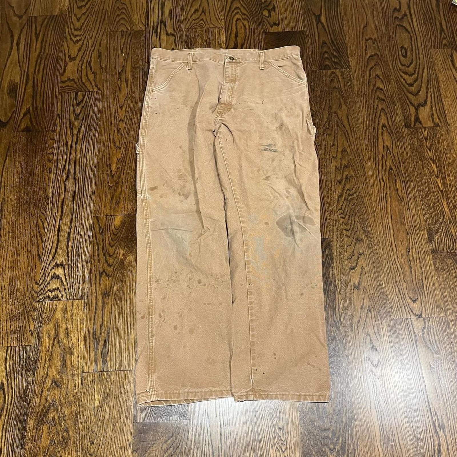 Wrangler vintage 2000s baggy wide leg tan rustler wrangler workwear ...