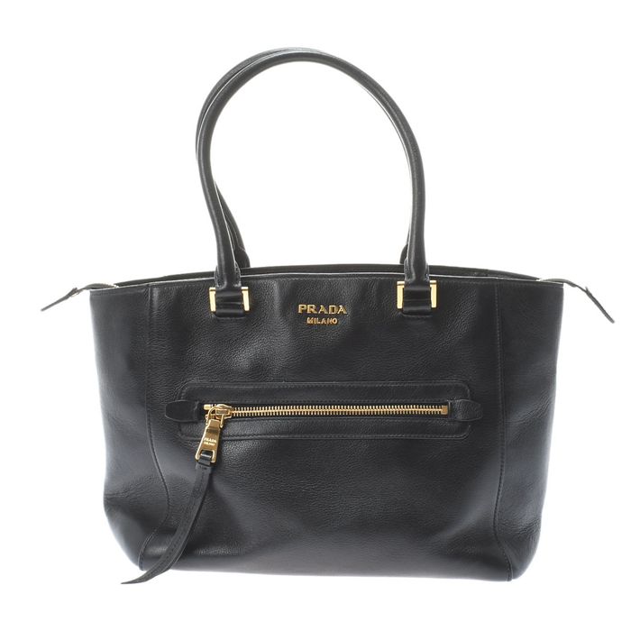 Prada Prada Tote Bag Gold Hardware Leather 2way Bag Black | Grailed