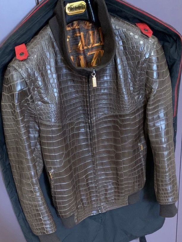 Zilli Zilli Leather Biker Crocodiles Jacket Moto | Grailed