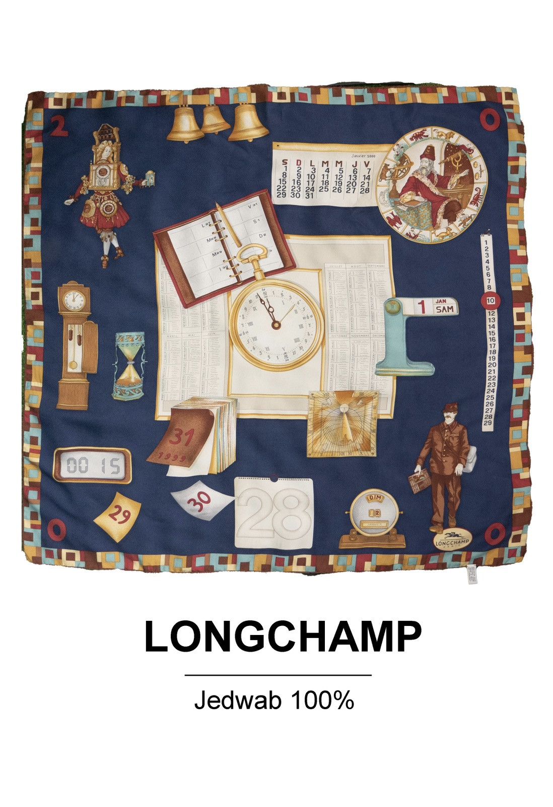Longchamp × Streetwear × Vintage Longchamp shawl silk 100% vintage goth ...