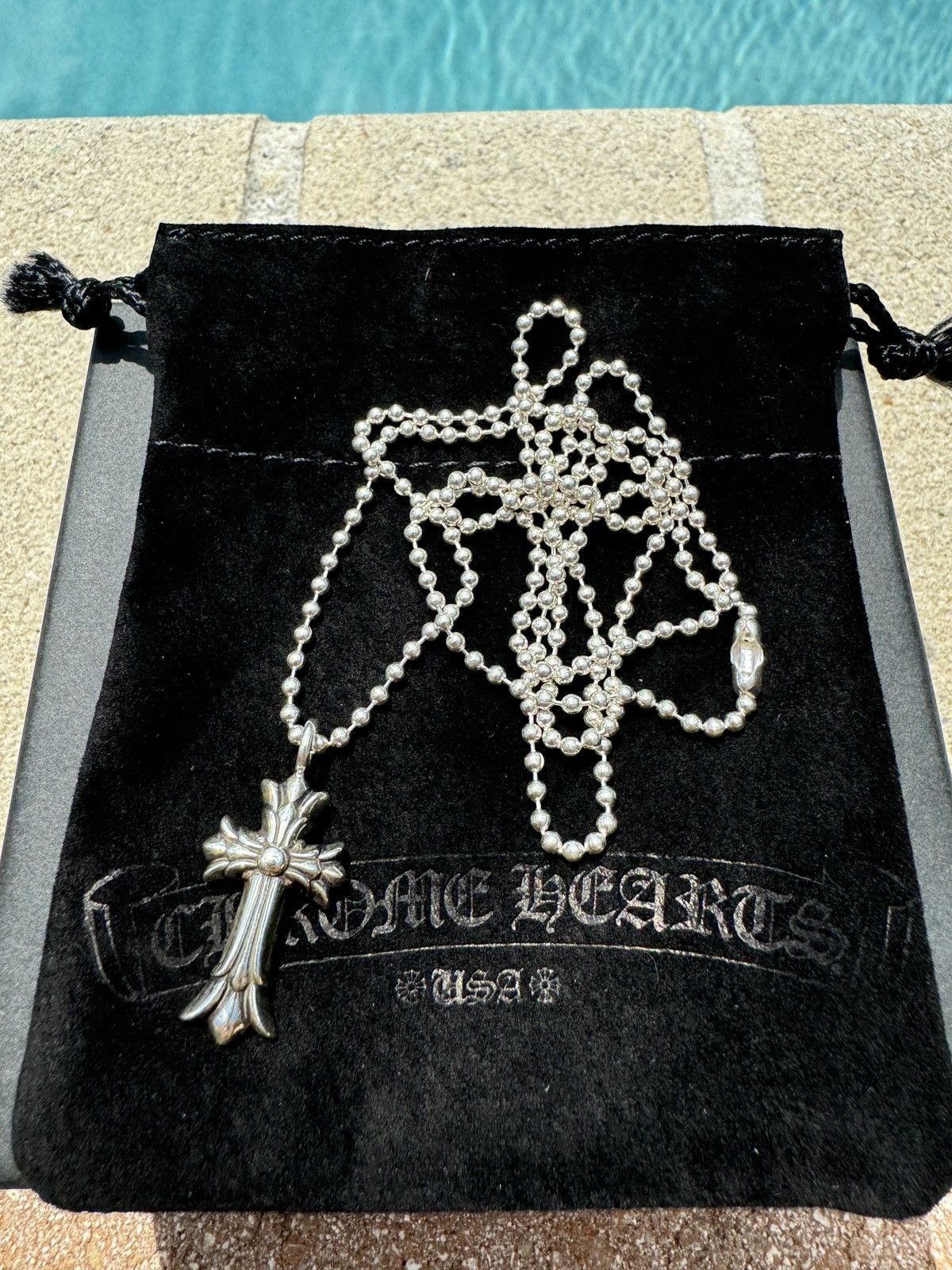 Chrome Hearts Chrome Hearts Double Stack Cross With 30inch CH Ball ...