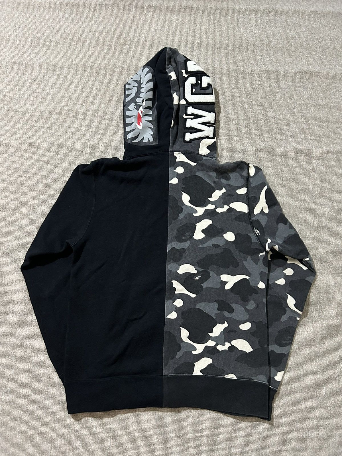 Bape City Camo Shark Half Full Zip Hoodie | Grailed
