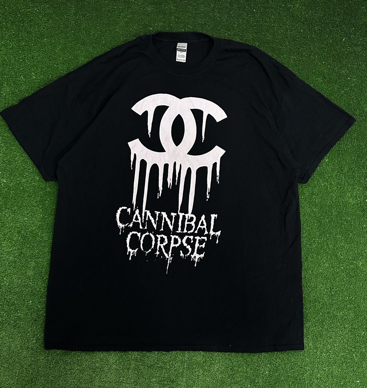 Band Tees × Vintage Cannibal Corpse Punk Chanel Logo Band T-Shirt ...