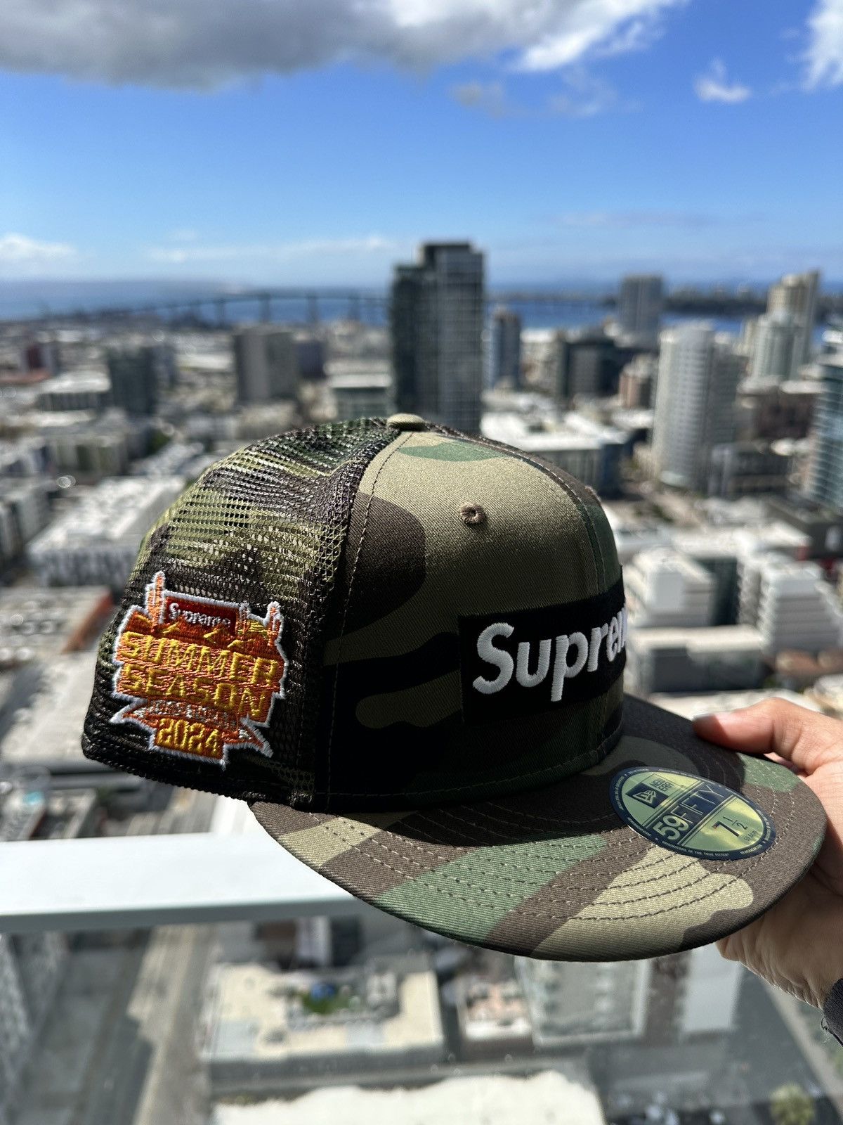 Supreme Supreme SS24 Box Logo Mesh Back Fitted Hat 7 1/2 | Grailed