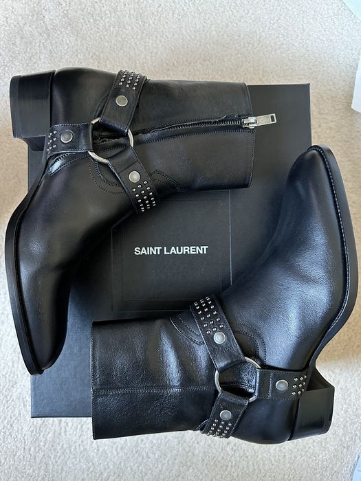 Saint Laurent Paris SLP Wyatt Studded Harness Boot | Grailed