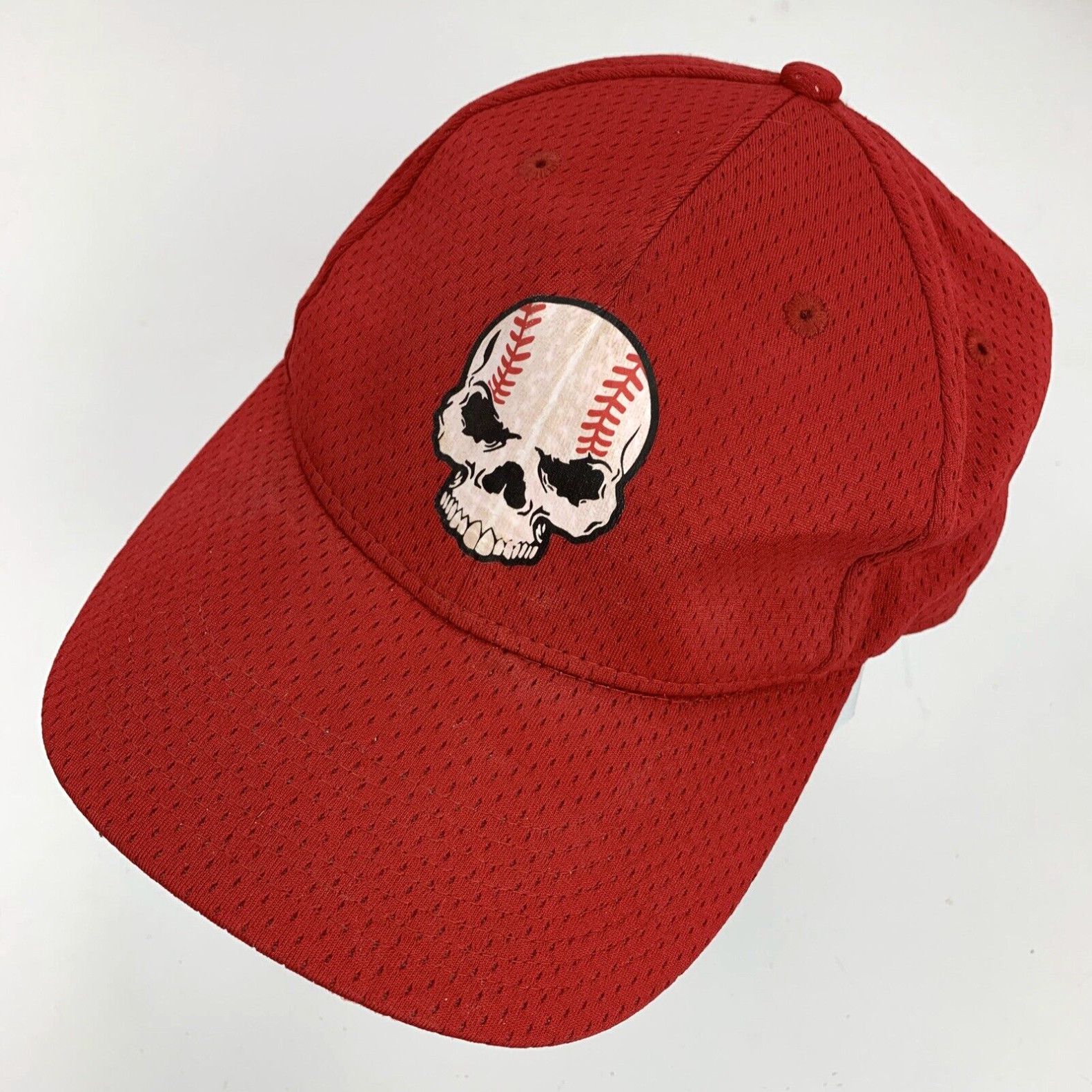 Bally Skull Baseball Logo Red Ball Cap Hat Adjustable | Grailed
