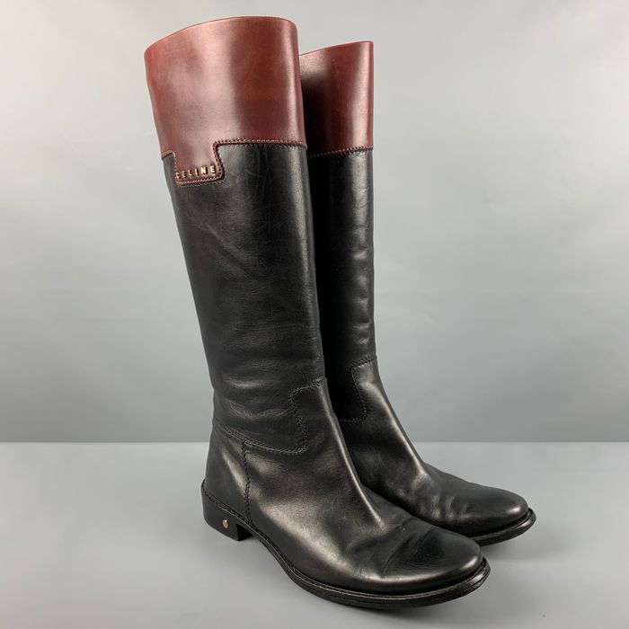 Celine Black Brown Pull On Boots | Grailed