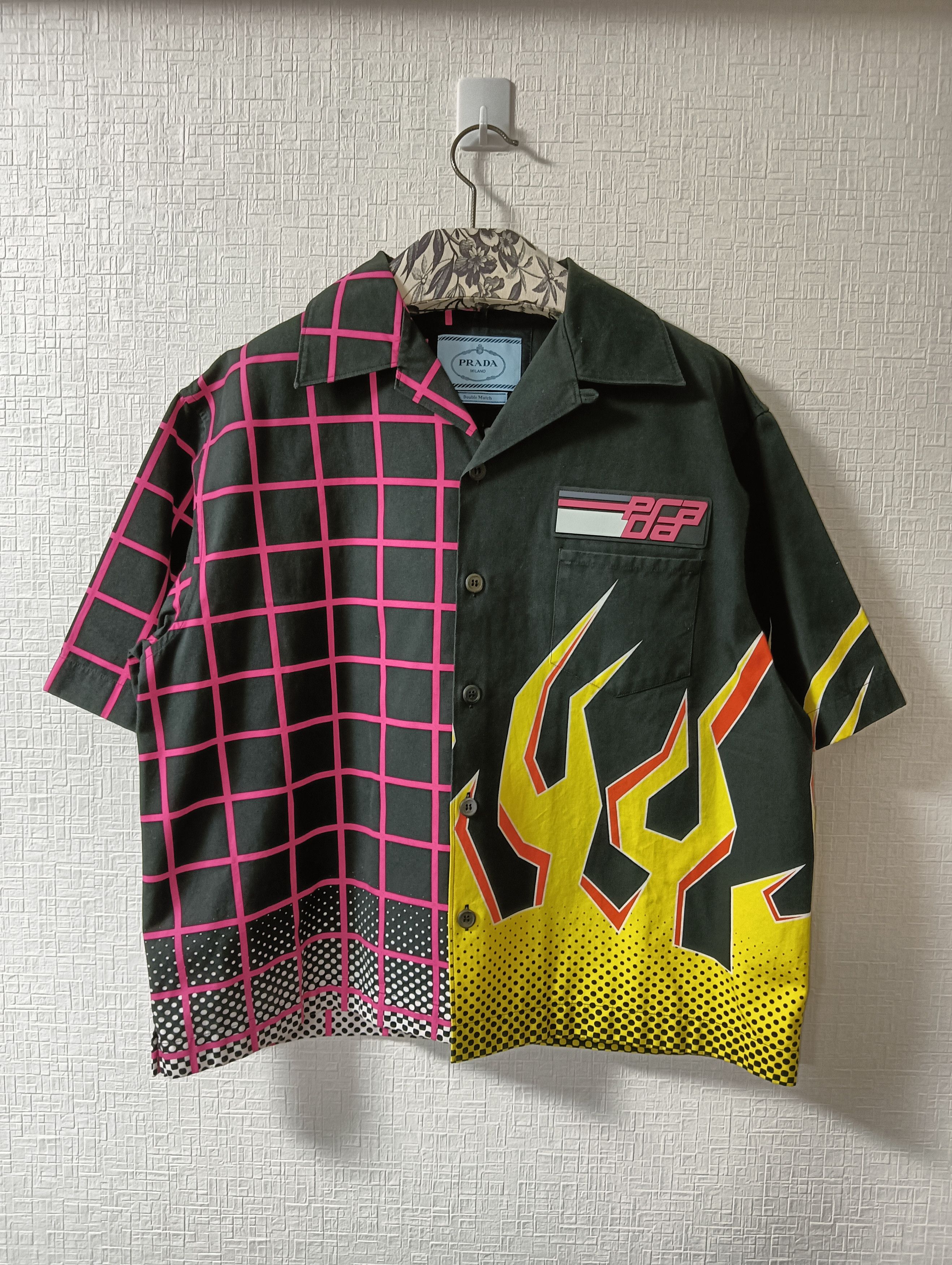 Prada Panelled Flame Shirt | Grailed