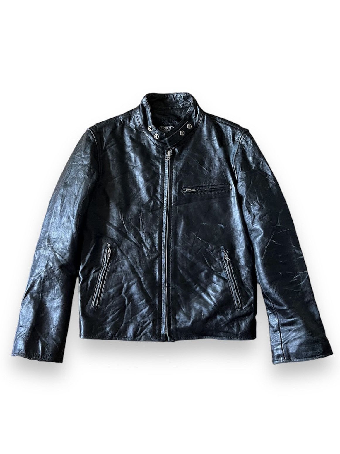 Designer × Leather Jacket × Vintage Horn Work Leather Jacket | Grailed