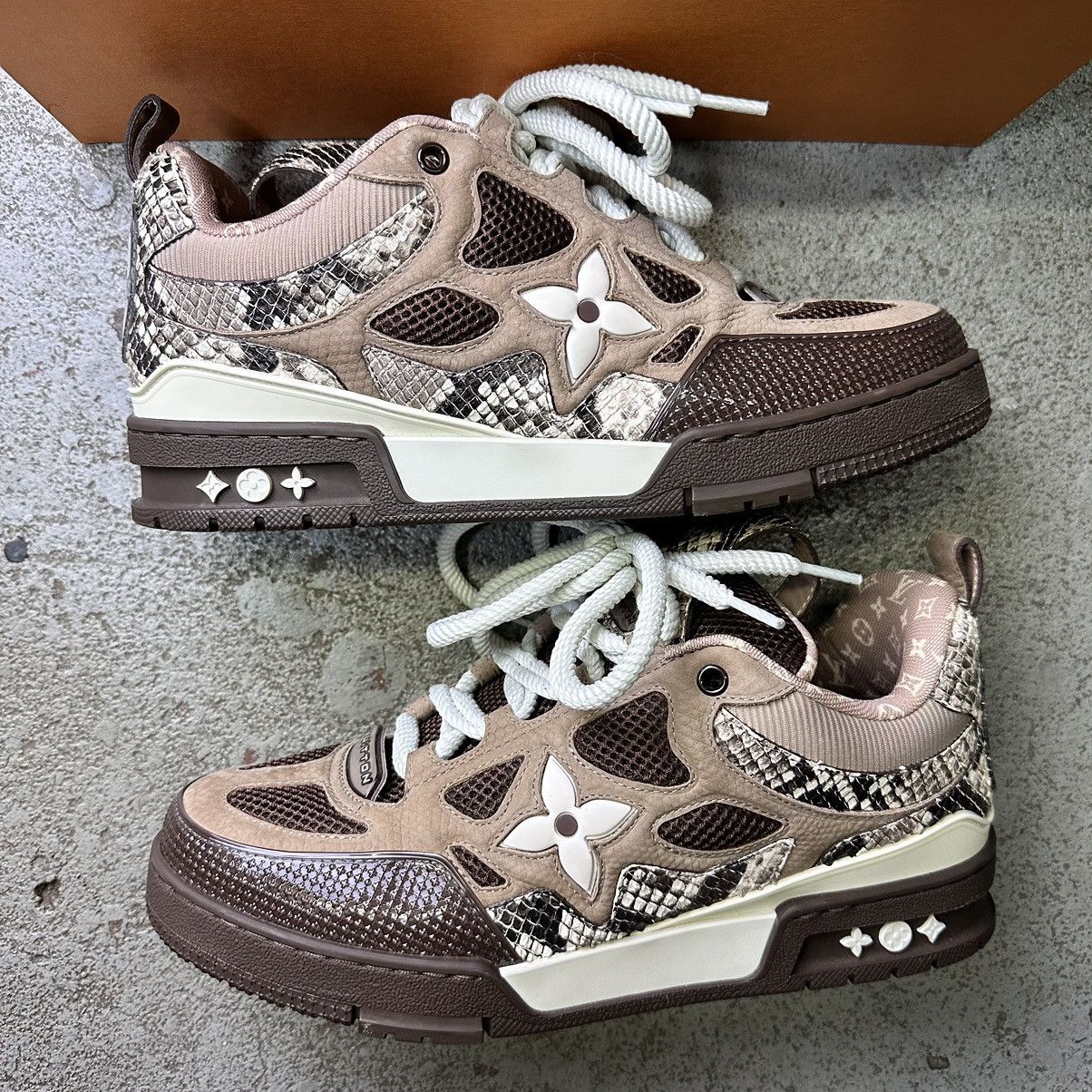 Louis Vuitton LV Brown Snakeskin Sneaker | Grailed