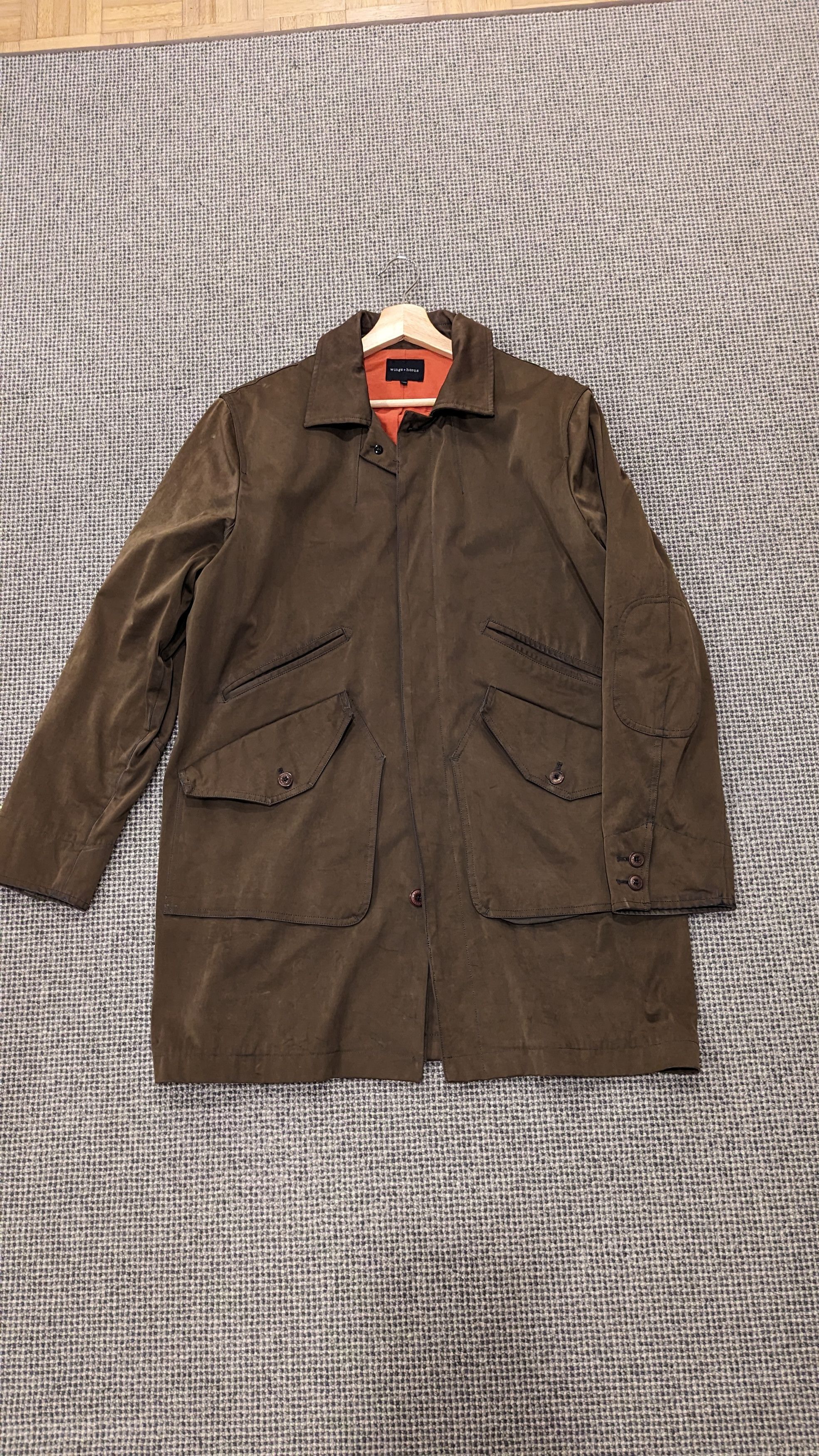 Wings + Horns Woven nylon Mac coat | Grailed