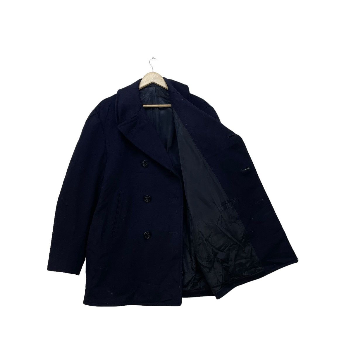 Military × Usmc × Usn Vintage WWII Us Navy Double Collar Heavy Coat ...