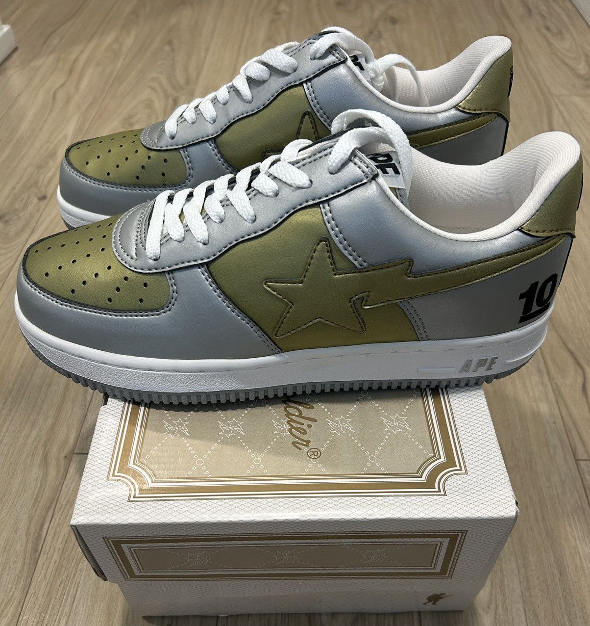 Bape RARE OG 2003 A BATHING APE GOLD/SILVER 10TH ANNIVERSARY | Grailed