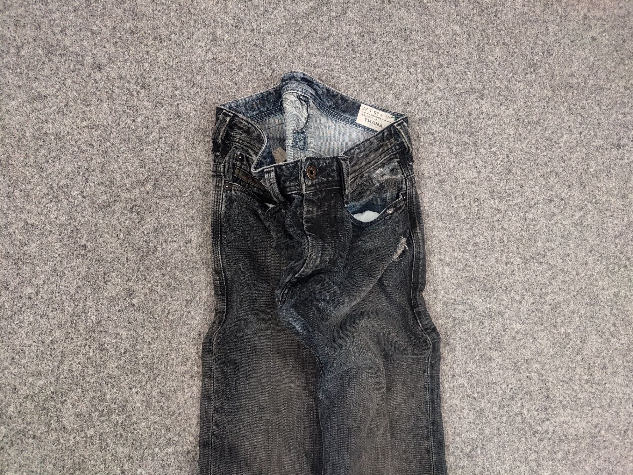 Diesel Diesel Thanaz Vintage Waxed Distressed Denim Jeans l.g.b. | Grailed