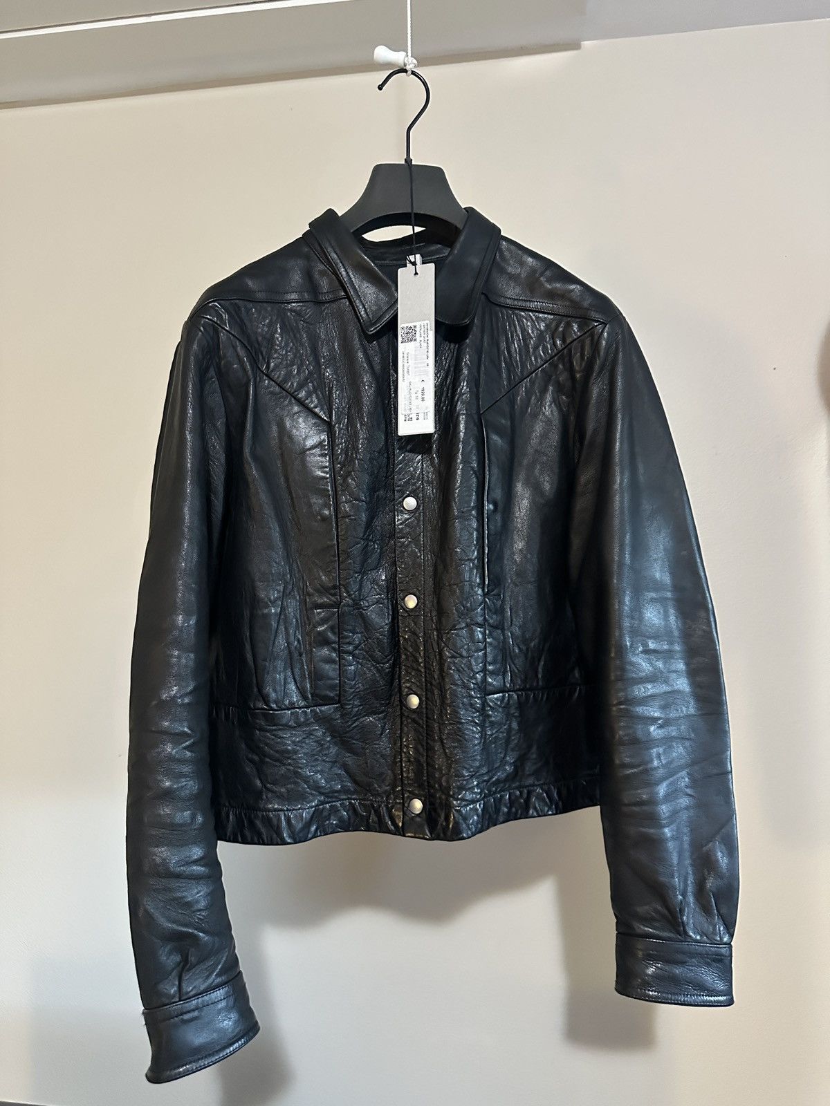 Rick Owens Rick Owens SS24 Lido Calf Alice Strobe Leather Jacket | Grailed