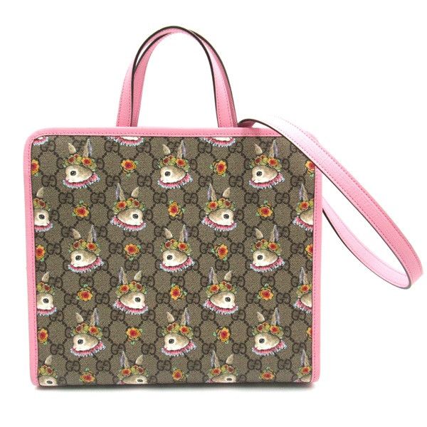 Gucci Gucci x Higuchi Yuko GG Supreme Mini Rabbit Tote Canvas Tote Bag ...